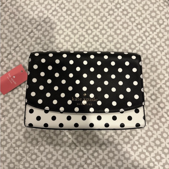 kate spade | Bags | Kate Spade Black And White Polka Dot Crossbody Bag ...